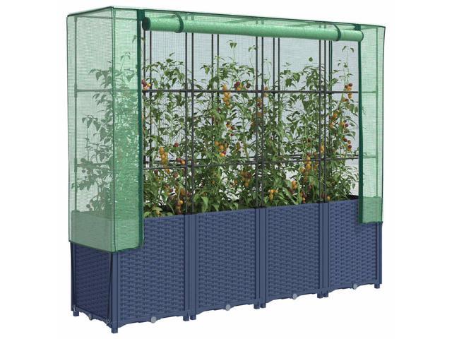 Click here for vidaXL Raised Bed Blue grey Polypropylene Large prices