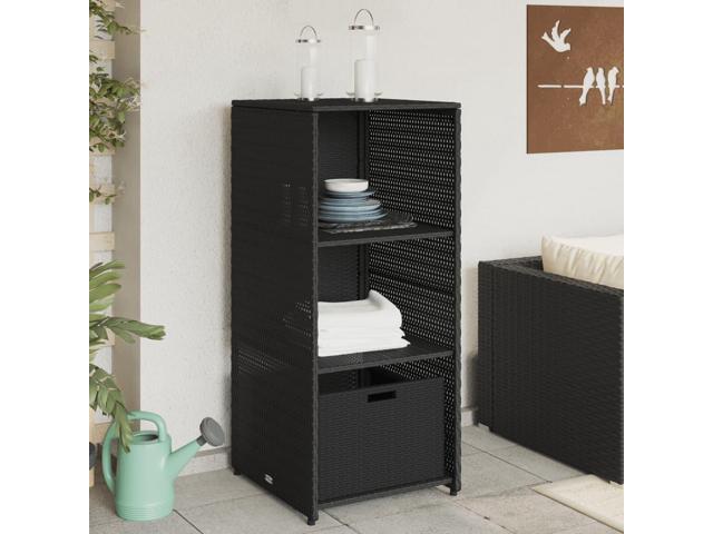 Click here for vidaXL Garden Storage Cabinet Black PE rattan 19.7... prices
