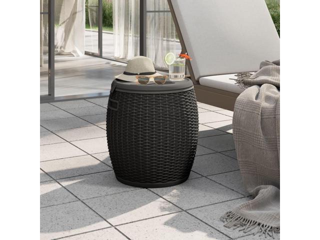 Click here for vidaXL Garden Storage Box Black Polypropylene Comp... prices