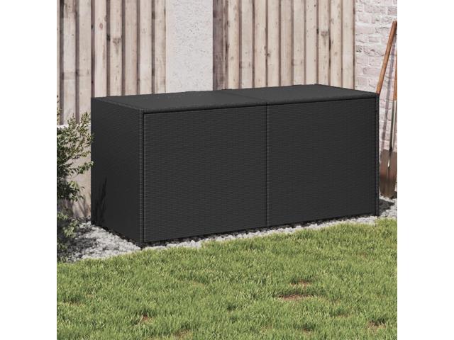 Click here for vidaXL Garden Storage Box Black PE rattan  powder-... prices