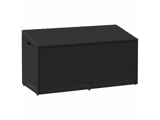 Click here for vidaXL Garden Storage Box Black PE Rattan Medium G... prices
