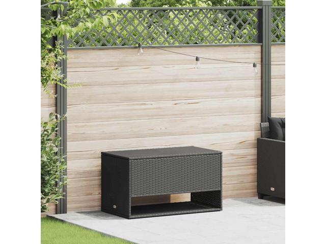 Click here for vidaXL Cushion Box Black PE Rattan  Powder-Coated... prices