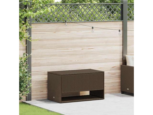Click here for vidaXL Cushion Box Brown PE Rattan  Powder-Coated... prices