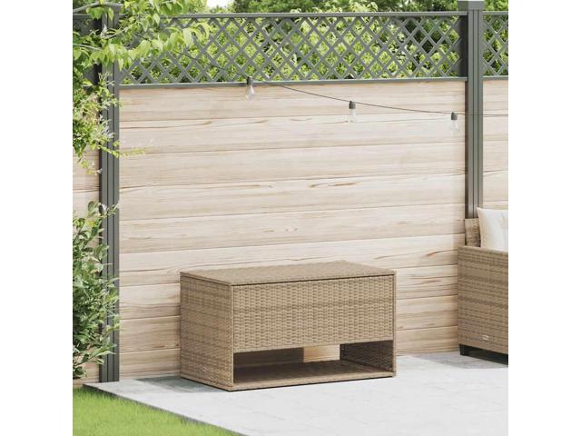 Click here for vidaXL Cushion Box Beige PE rattan  powder-coated... prices