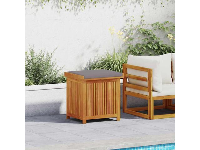 Click here for vidaXL Cushion Box Natural wood  Dark grey cushion prices