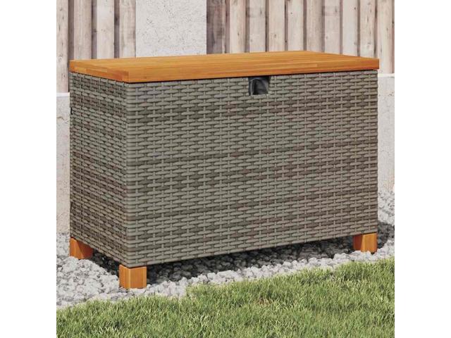 Click here for vidaXL Garden Storage Box Grey and brown PE rattan... prices
