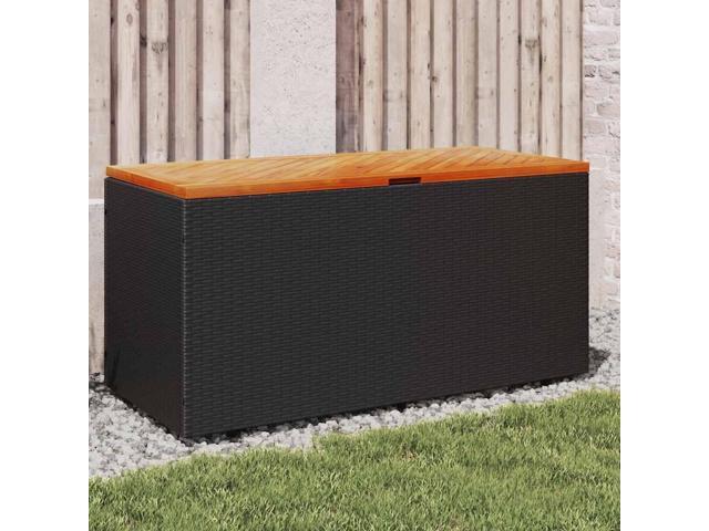 Click here for vidaXL Garden Storage Box Black Poly Rattan 43.3 x... prices