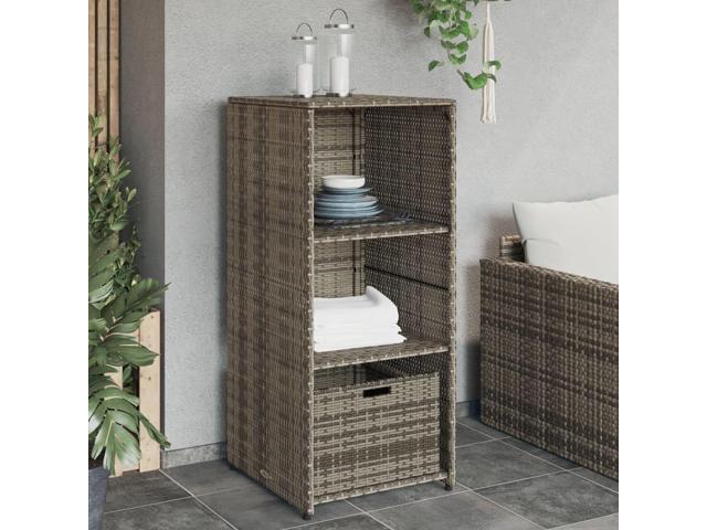 Click here for vidaXL Garden Storage Cabinet Grey PE rattan Mediu... prices