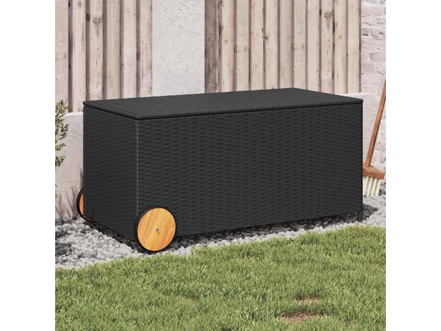 Click here for vidaXL Garden Storage Box Black PE Rattan 42.1 x 2... prices