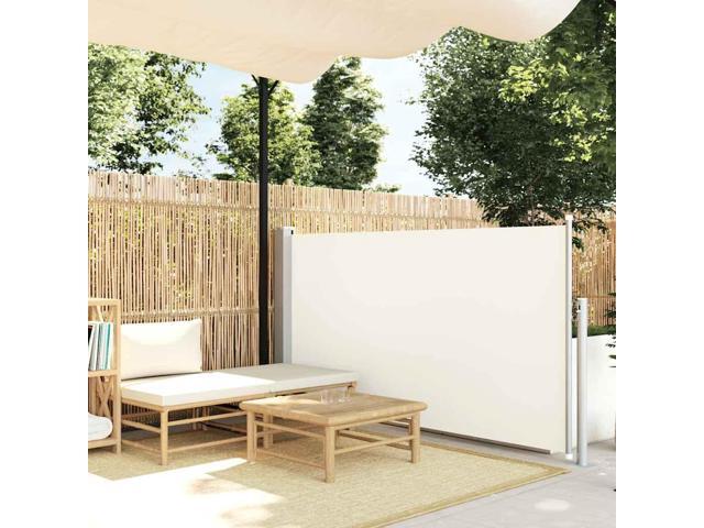Patio Retractable Side Awning 47.2x196.9 Cream - Cream