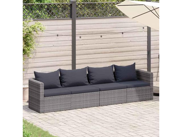 Click here for vidaXL 4 Seater Sofa Couch with Cushions Patio Wic... prices
