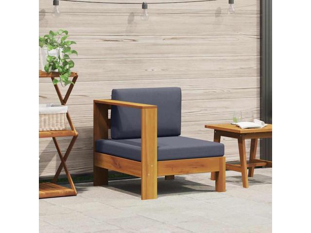 Click here for vidaXL Middle Sofa with 1 Armrest Dark Gray Solid... prices