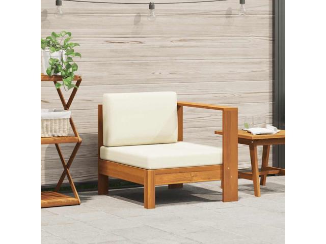 Click here for vidaXL Middle Sofa with 1 Armrest Cream White Soli... prices