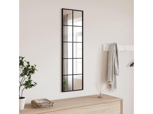 Click here for vidaXL Wall Mirror Black Glass  Powder-coated Iron... prices
