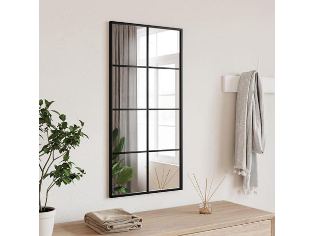 Click here for vidaXL Wall Mirror Black Glass  Powder-coated iron... prices