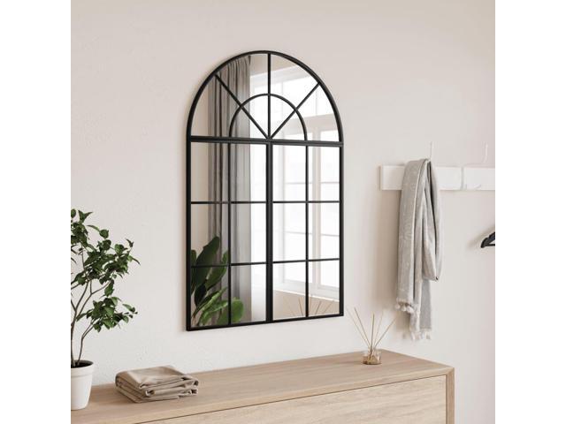 Click here for vidaXL Wall Mirror Black Glass  Powder-Coated Iron... prices