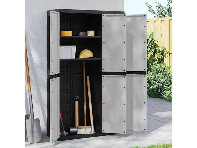 Click here for vidaXL Outdoor Storage Cabinet Gray and Black 100... prices