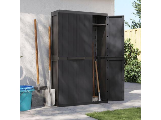 Click here for vidaXL Outdoor Storage Cabinet Black Polypropylene... prices
