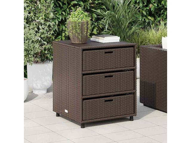 Click here for vidaXL Garden Storage Cabinet Brown PE rattan Medi... prices