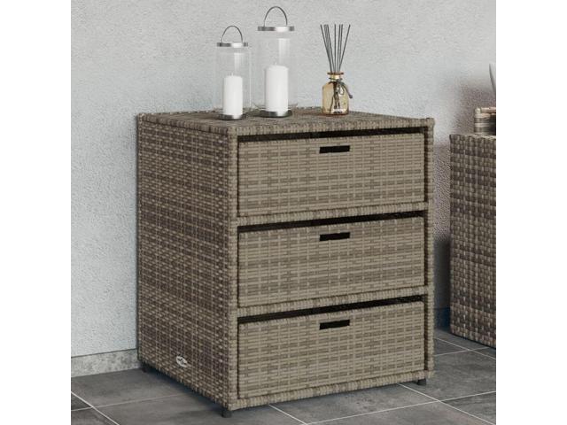 Click here for vidaXL Garden Storage Cabinet Grey PE rattan  Powd... prices