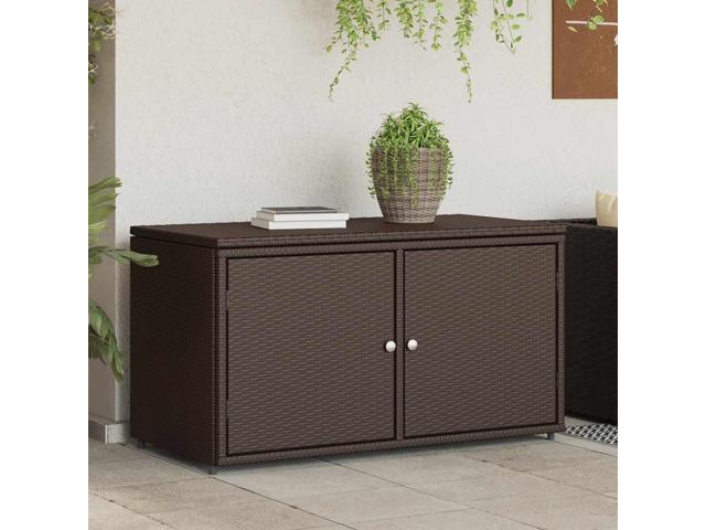 Click here for vidaXL Garden Storage Cabinet Brown PE rattan  pow... prices
