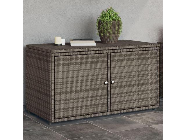 Click here for vidaXL Garden Storage Cabinet Grey PE Rattan  Powd... prices
