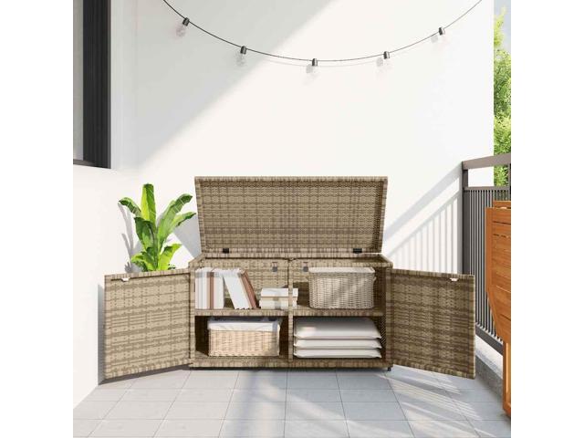 Click here for vidaXL Garden Storage Cabinet Beige PE Rattan 41.3... prices