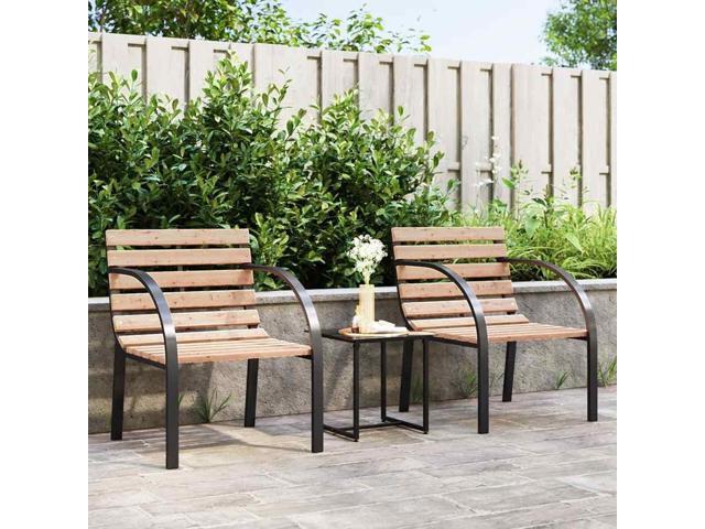 Click here for vidaXL Patio Chairs 2 Pcs Wooden Outdoor Patio Din... prices