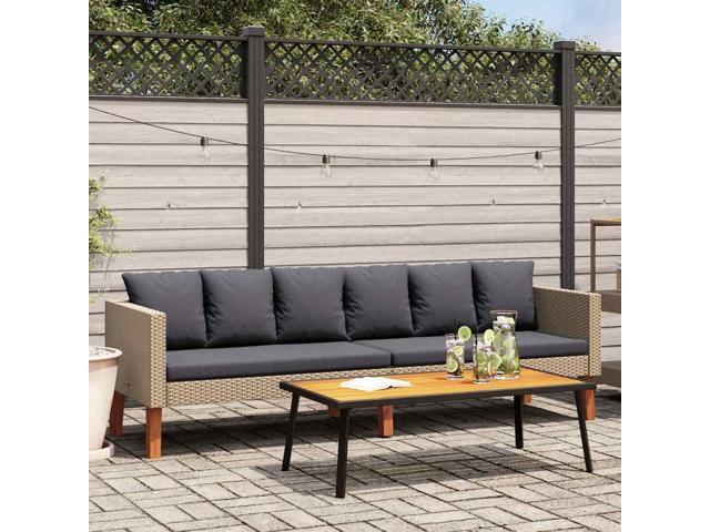 Click here for vidaXL 3 Seater Sofa Patio Wicker Outdoor Couch wi... prices