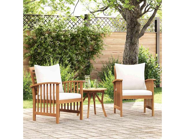 Click here for vidaXL Garden Chairs with Cushions 2 pcs Solid Aca... prices