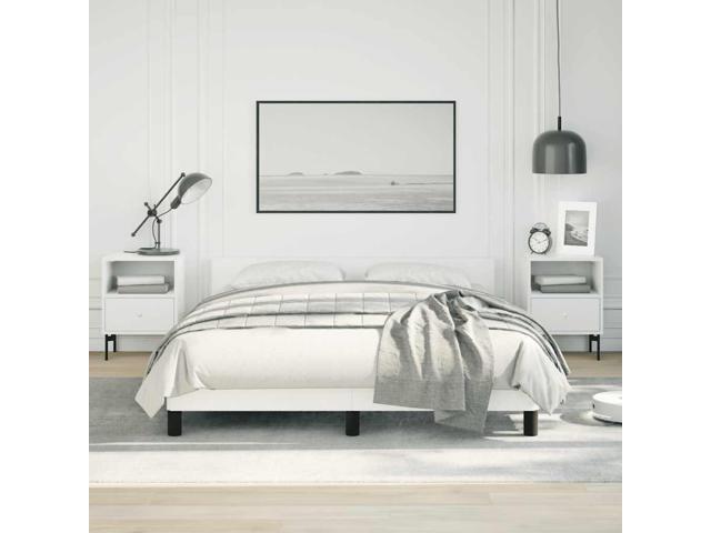Click here for vidaXL Faux Leather Bed Frame Platform Bed  Scandi... prices