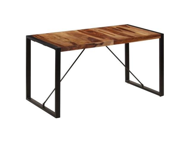 Click here for vidaXL Dining Table Brown and Black Solid Acacia w... prices