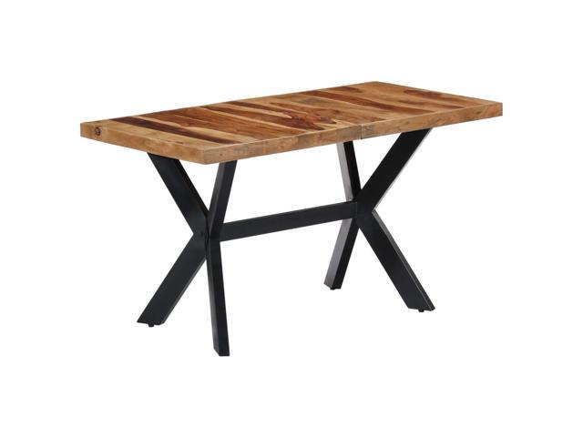 Click here for vidaXL Dining Table Natural wood and black prices