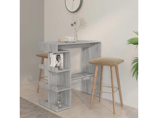 Click here for vidaXL Bar Table Bistro Table Desk with Storage Ra... prices