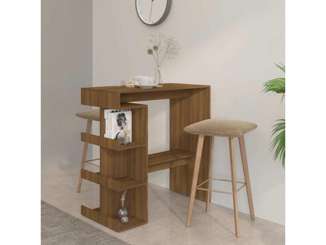 Click here for vidaXL Bar Table Bistro Table Desk with Storage Ra... prices