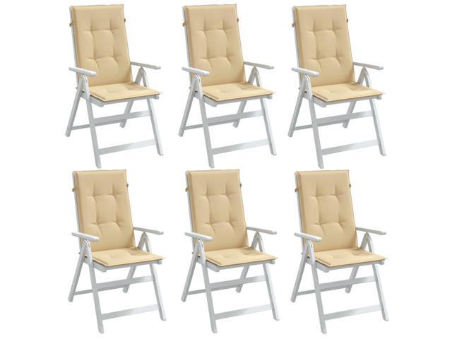Click here for vidaXL Highback Chair Cushion Set of 6 Melange Bei... prices
