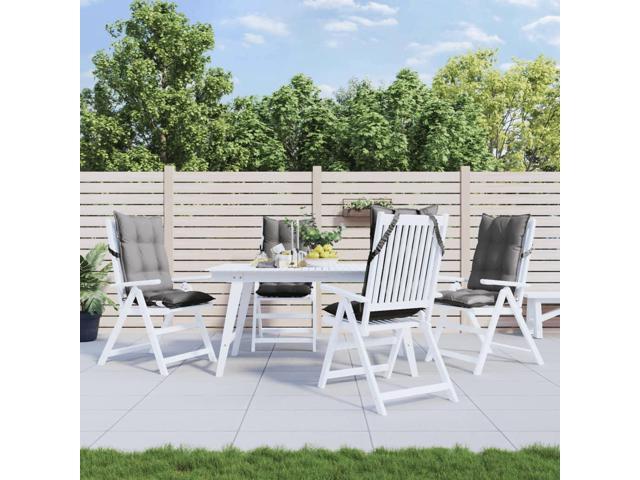 Click here for vidaXL Highback Chair Cushion Set of 4 Grey Oxford... prices