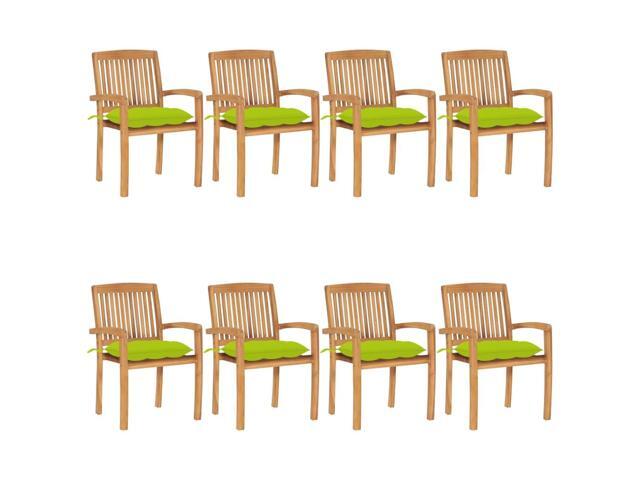 Click here for vidaXL 8x Solid Teak Wood Stacking Patio Chairs wi... prices