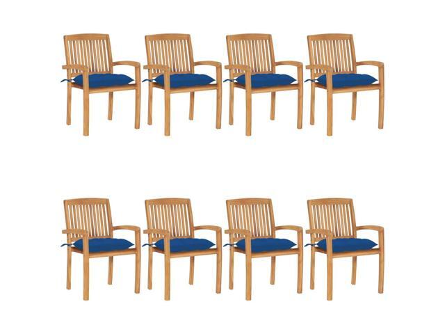 Click here for vidaXL 8x Solid Teak Wood Stacking Patio Chairs wi... prices