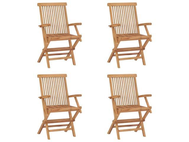 Click here for vidaXL Garden Chair Set of 4 Teak Teak wood Standa... prices