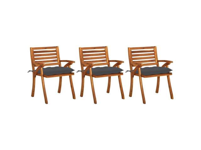 Click here for vidaXL 3x Solid Acacia Wood Garden Dining Chairs w... prices