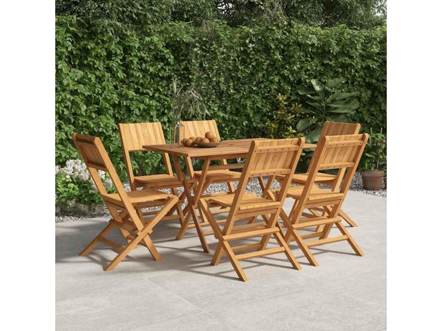 Click here for vidaXL Folding Garden Chair Set of 6 Natural teak... prices