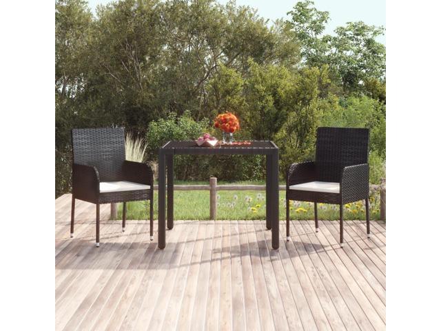 Click here for vidaXL Chair 2 Pcs Wicker Patio Dining Chair with... prices