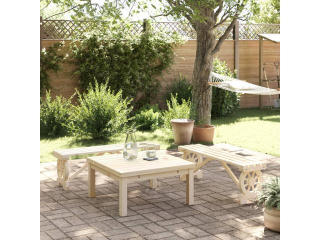 Click here for vidaXL Garden Bench Set of 2 Brown Solid Fir Wood... prices