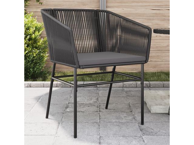 vidaXL Garden Chair Black Pe rattan Standard Uv-resistant materials - Black