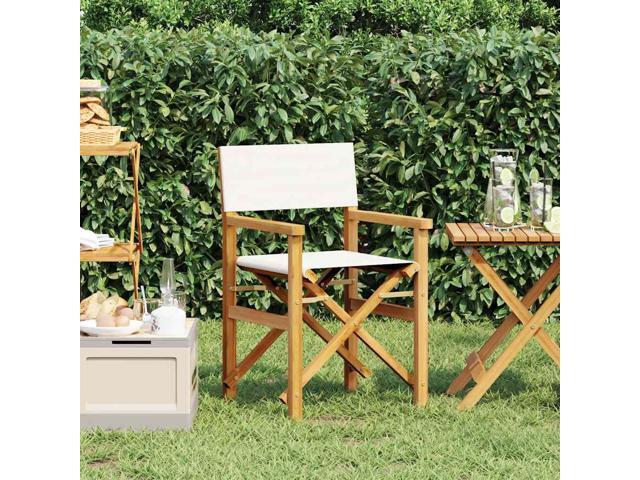 Click here for vidaXL Directors Chair Cream  Teak Solid Teak wood... prices