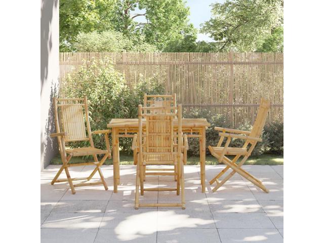 Click here for vidaXL Garden Chair Set of 4 Natural Bamboo Bamboo... prices