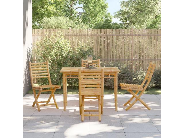 Click here for vidaXL Garden Chair Set of 4 Natural Bamboo Bamboo... prices