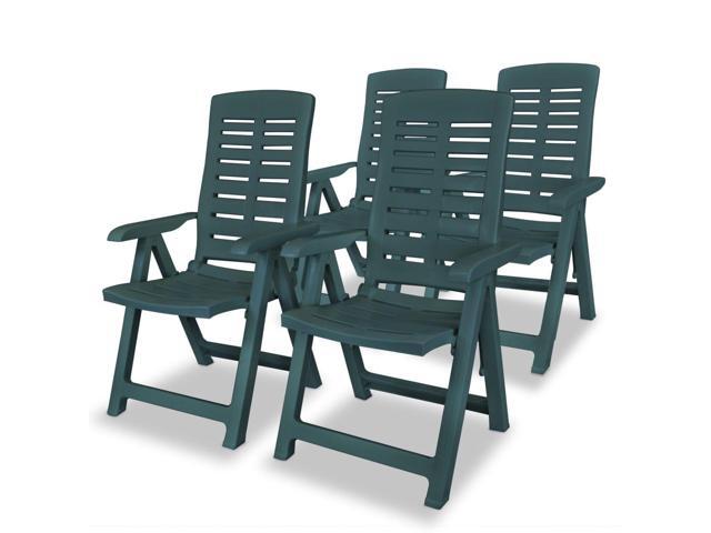 Click here for vidaXL Garden Chair Set of 4 Green Plastic Standar... prices