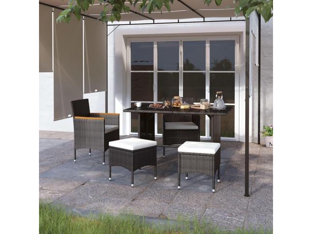Click here for vidaXL 4 Piece Patio Chair and Stool Set Poly Ratt... prices
